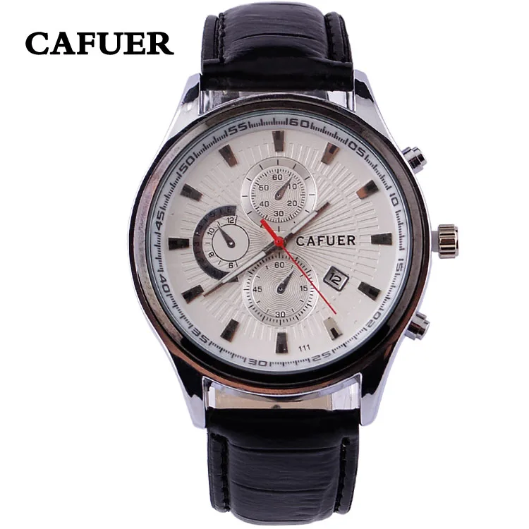 CAFUER-111-Men-s-Silver-Dial-Leather-Strap-Automatic-Movement-Wrist ...