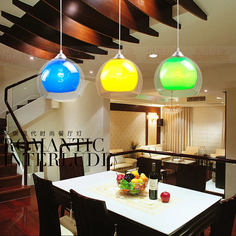 1Pc Many Color 25cm pendant lights double acrylic color bar droplight ...