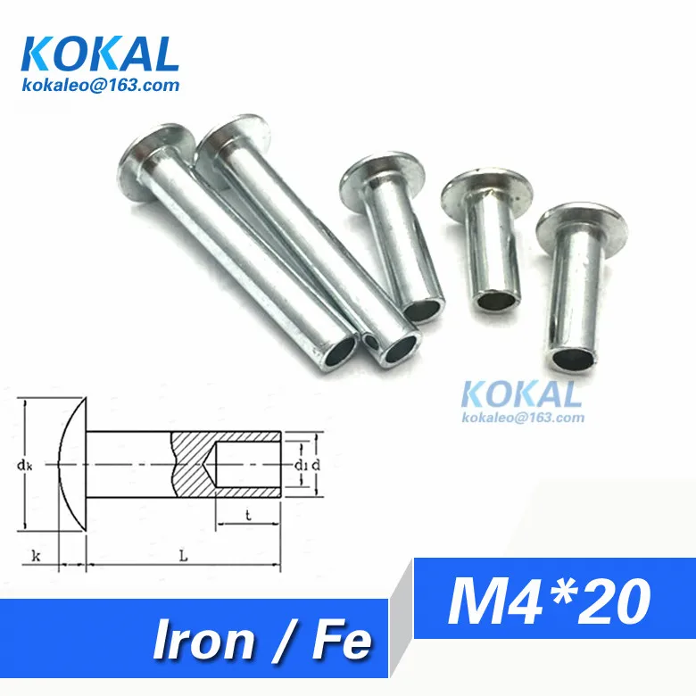[ykfe-m4*20]100pcs All Kinds All Steel M4 Series Oval Head Half Hollow ...