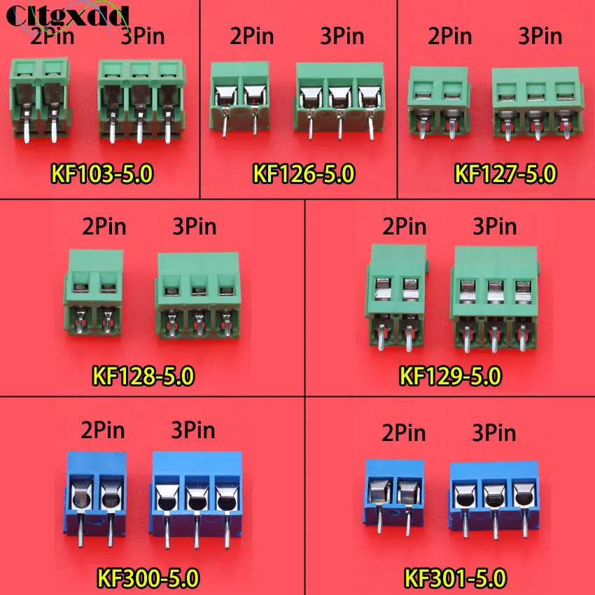 KF103 KF126 KF127 KF128 KF129 KF300 KF301 2P 3P 나사 2 핀 3 핀 5.0mm 스트레이트 핀 PCB 나사 터미널 블록 커넥터, 1 개 ...