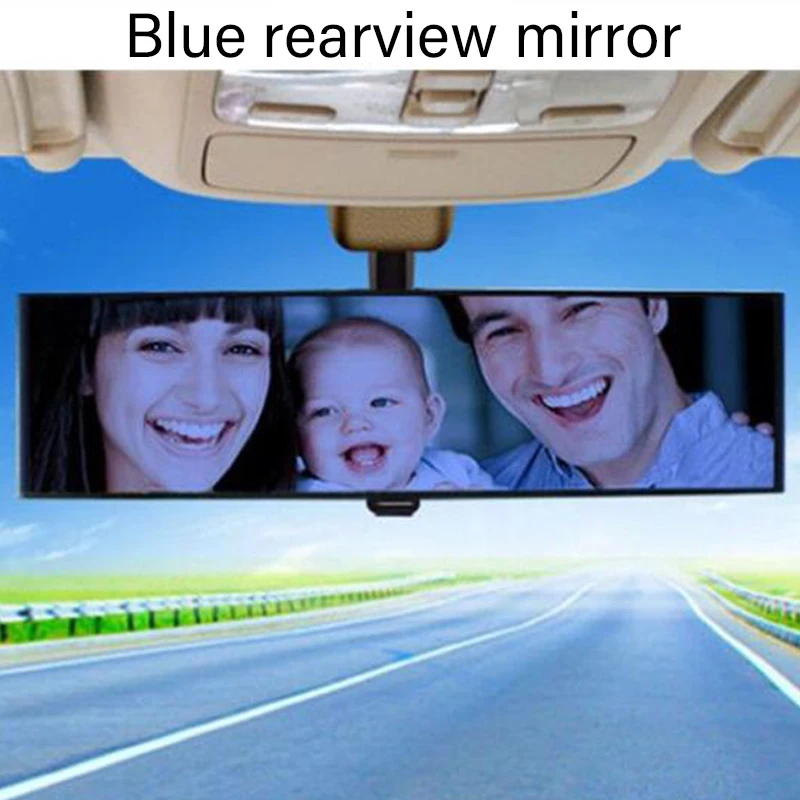 Car Styling Refit 400mm Wide Curved Mirror Large Vision Proof Mirror ...