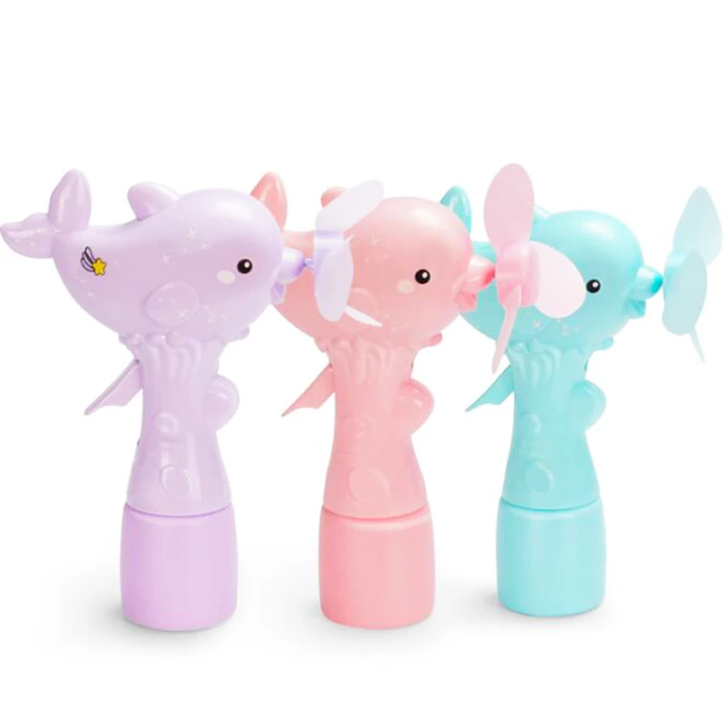 1 Pc Colorful Cute Portable Mini Spray Dolphin Hand Pressure Crank Fan ...