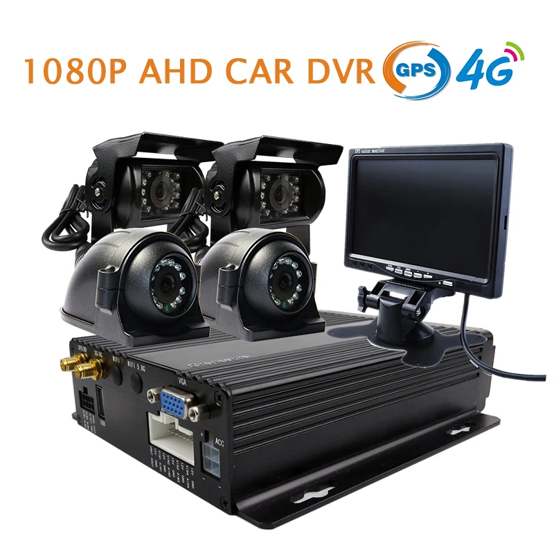 Free Shipping NEW 4CH GPS 4G 1080P AHD 256GB SD Car DVR MDVR Video ...