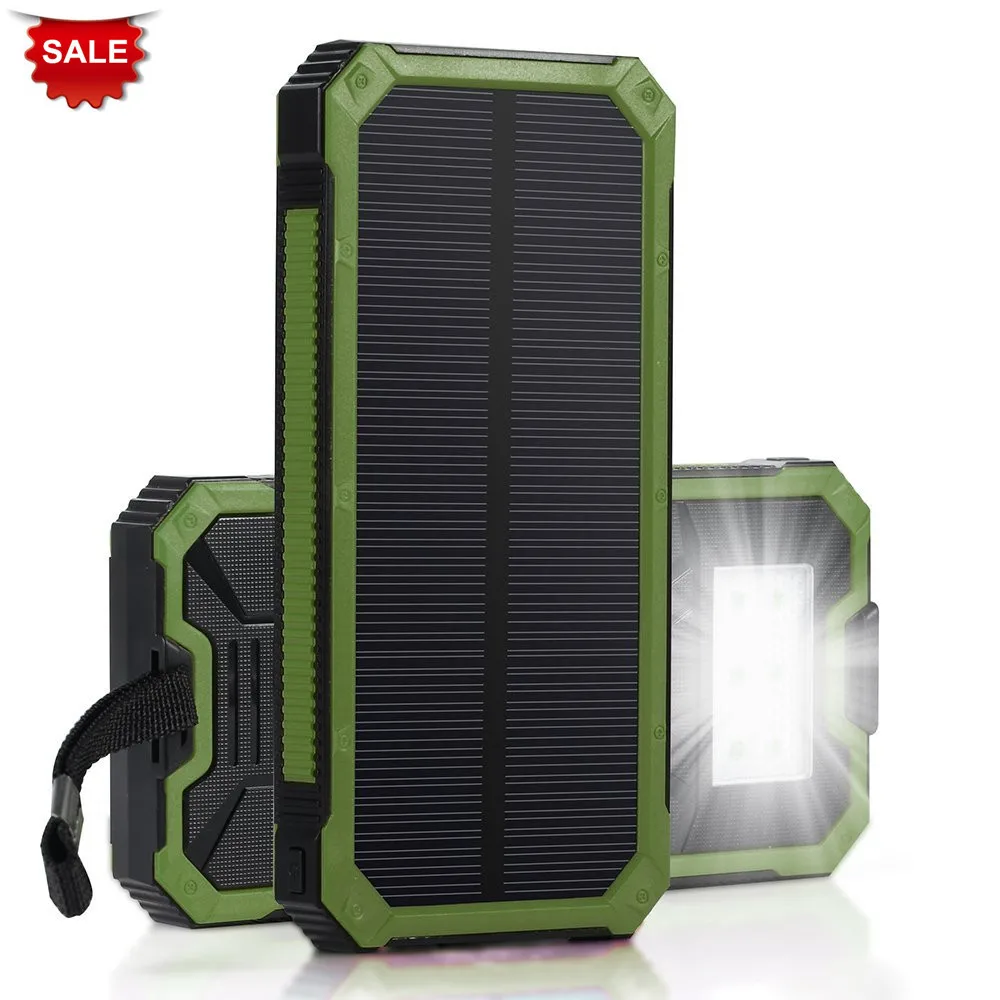 PowerGreen 5V 2A Solar Charger 15000mAh Fast Charging Solar Power Bank ...