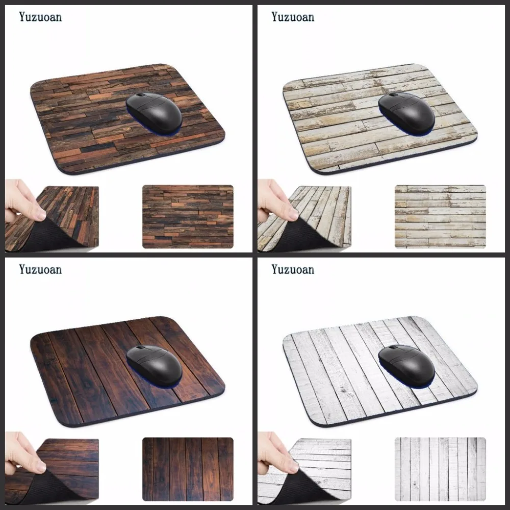 Yuzuoan Simple Design Old Wood Durable Rubber Mouse Mat Pad Size for ...