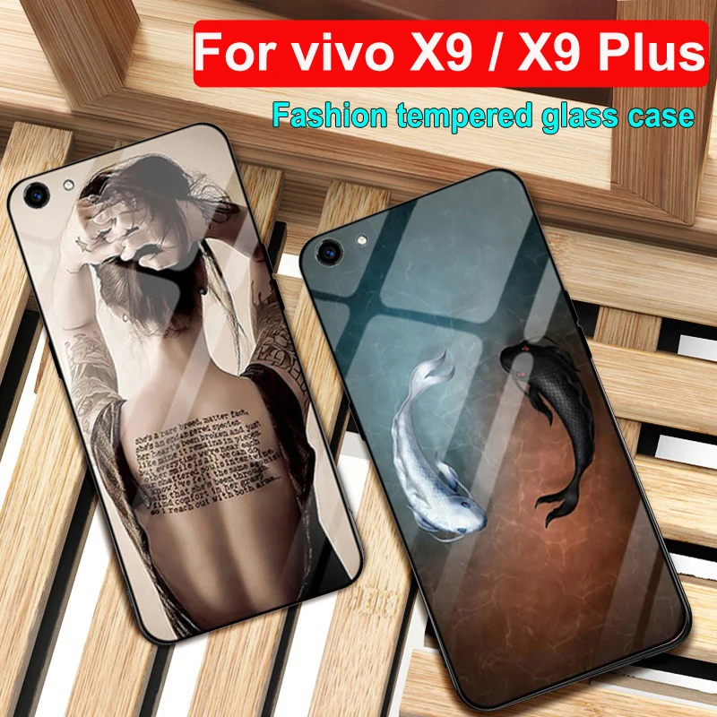 Funda de TPU templado para vivo X9 plus, carcasa trasera dura de vidrio con Marco, 5,5 ", X9 X 9 ...