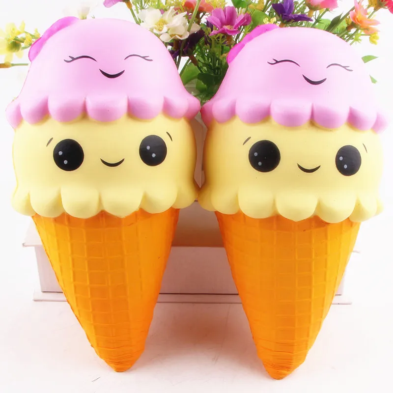 22CM Jumbo Squishy Ice Cream 6pcs Smile Kawaii Squishies Slow Rising ...