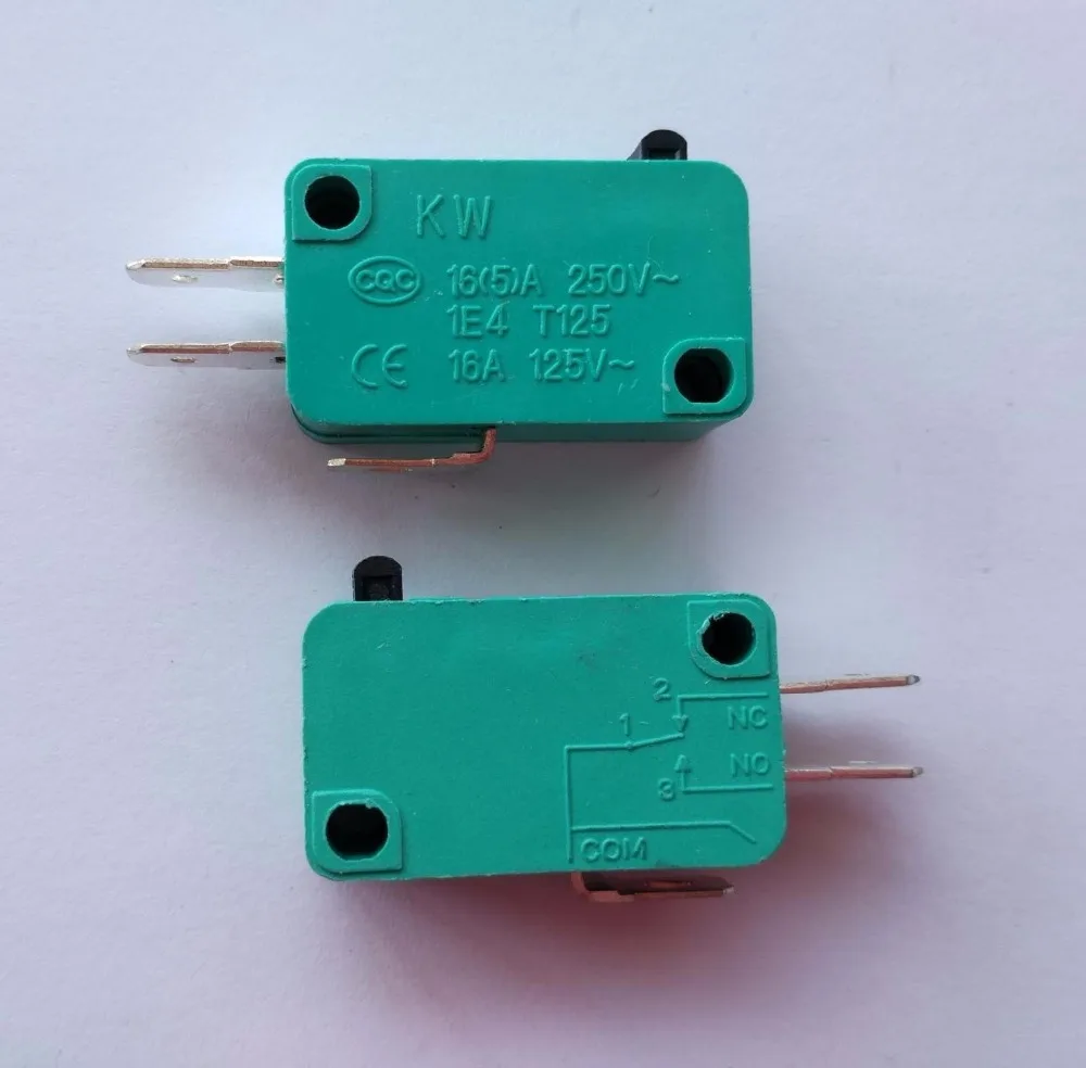 Micro interruptor de límite, actuador de botón pulsador, AC 16A 125V ...