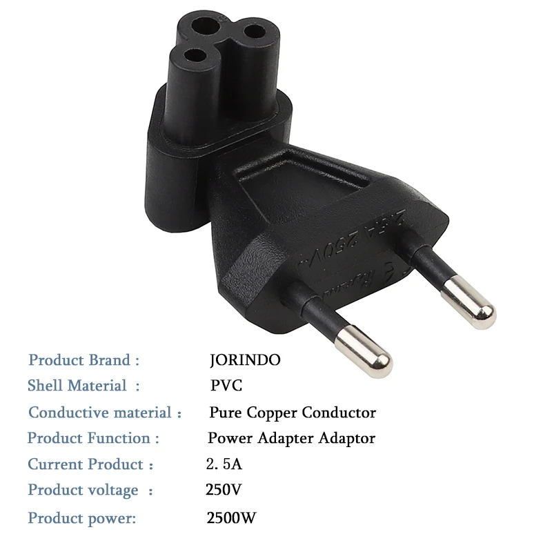 2-Pin Eu Male To Iec 320 C5 Female Ac Adapter 2.5A Fuse,Eu Industrial ...