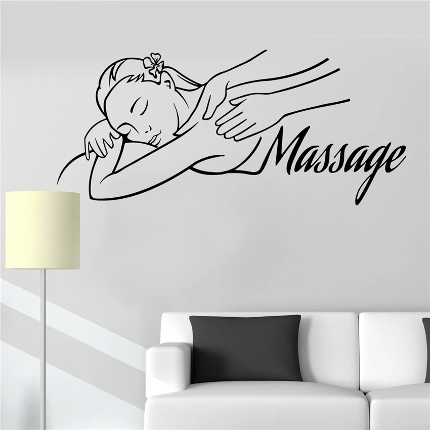 Massage Logo Vinyl Wall Decal Massage Room Spa Woman Relax Beauty Wall ...
