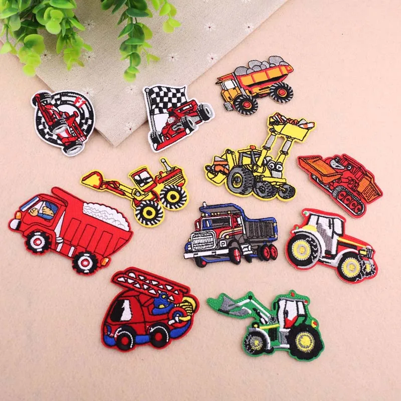 1 PC Engineering vehicle Racing Car Patches Parches Embroidery Iron on ...