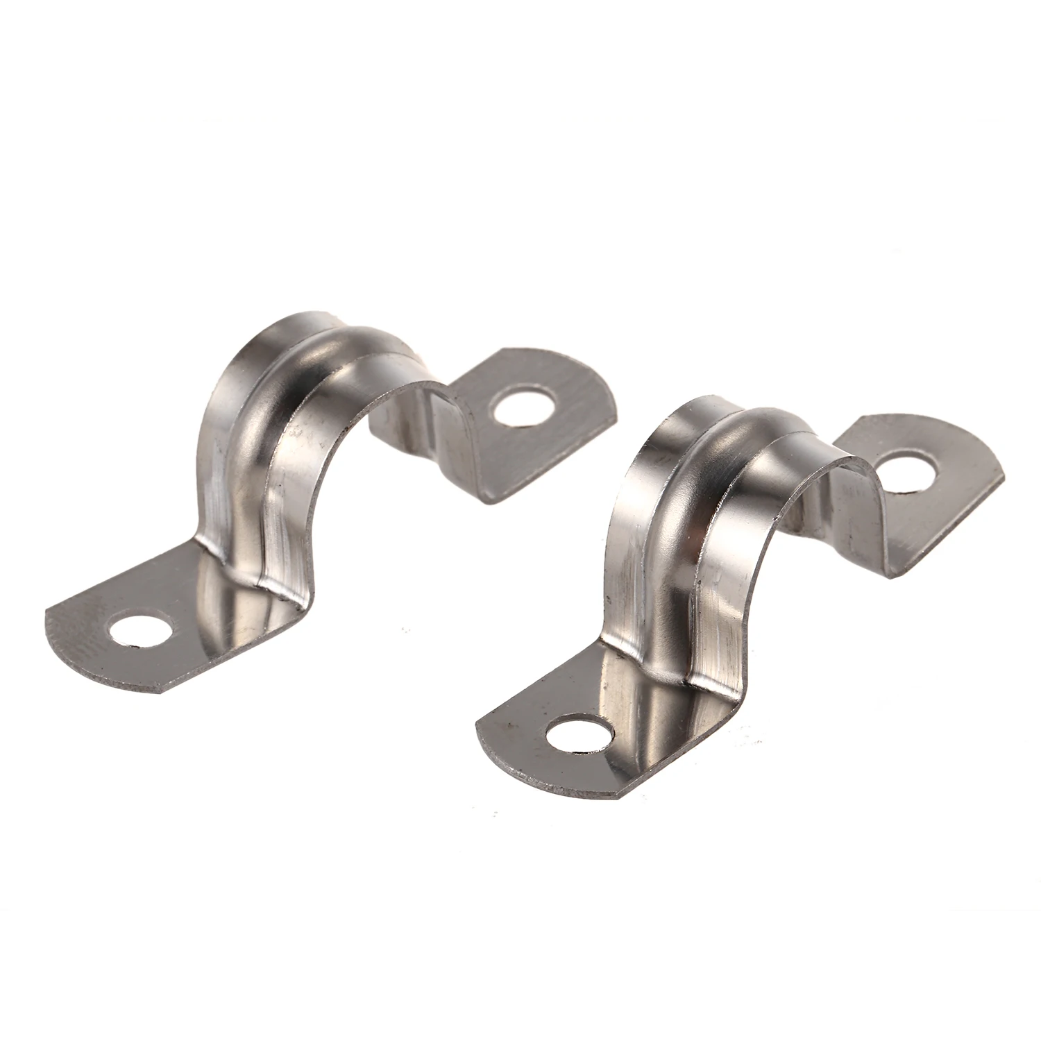 2 stainless steel U-shaped pipe clamps, half pipe for pipe fittings ...