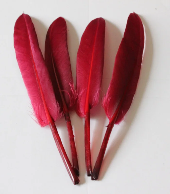 New Hot Pretty 100pcs Wine red Beautiful Goose Feather 4 6 Inches 10 15 ...