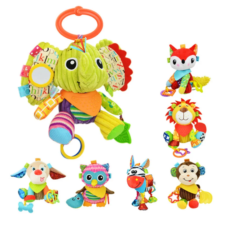 Colorful Multifunction Infant Animal Plush Toys Baby Sounds Paper and ...