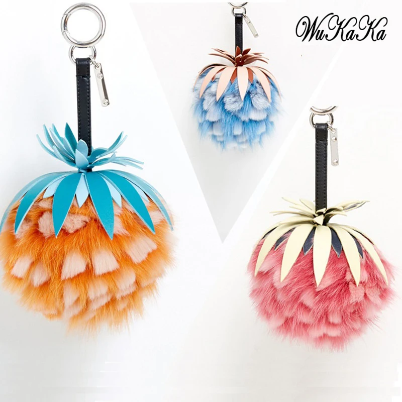 2021 New Arrival Bunny Keychain Genuine Real Rabbit Fur And Fox Fur Bag ...