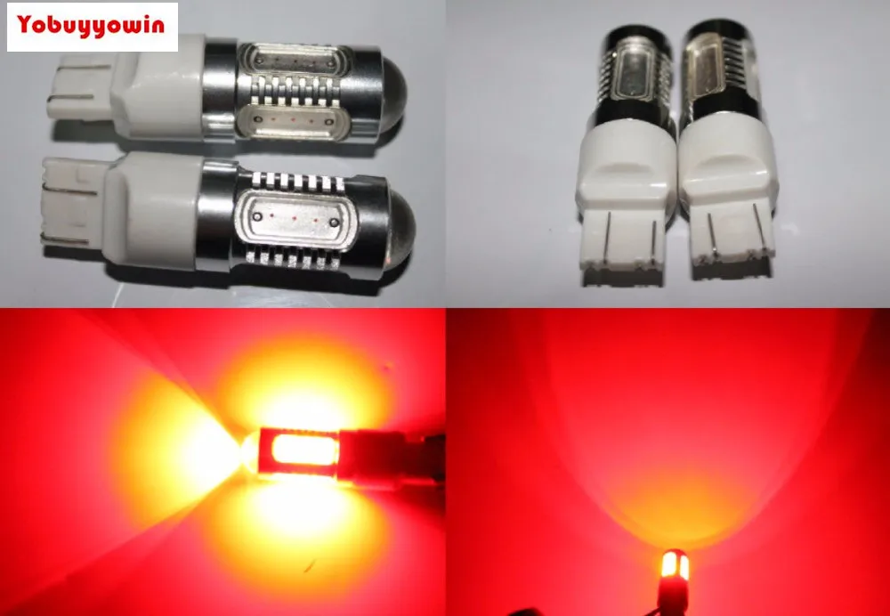 Free shipping 2pcs 7443 7.5W RED /Yellow Amber/White STOP/BRAKE TAIL ...