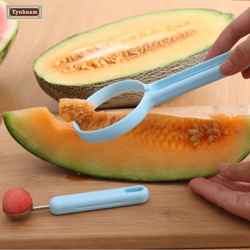 2in1 Fruit Peeler Melon Baller Seed Flesh Remove Tool Practical Fruit ...