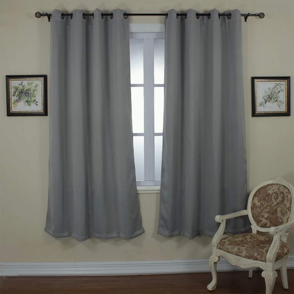 One Piece Flat Window Tube Curtains For Living Room Blackout Solid ...