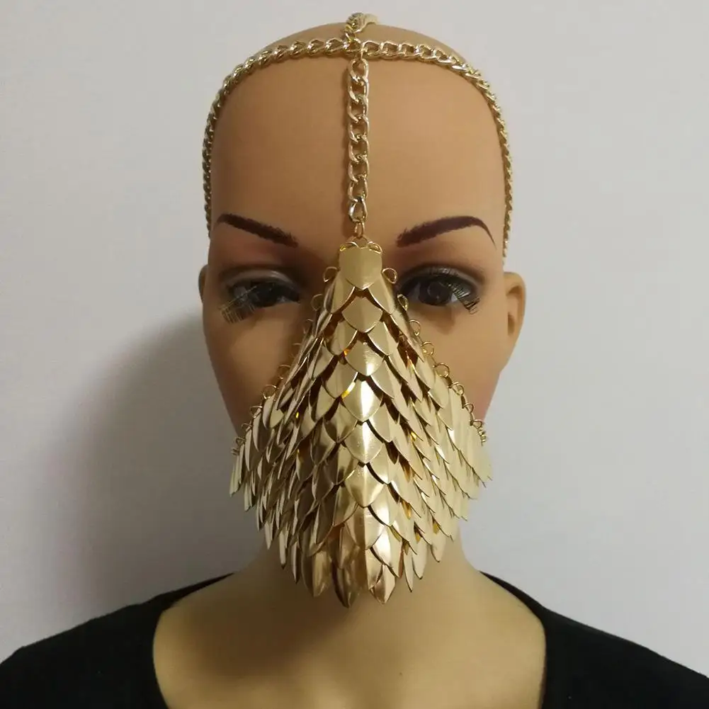 Eccentric Metal Head Chain Mask (Gold or Silver) - Queerks™