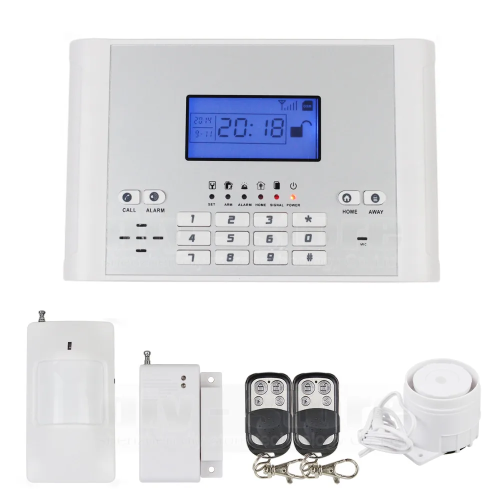 DIYSECUR Wireless / Wired Defense Zones GSM SMS Intruder Security Alarm ...