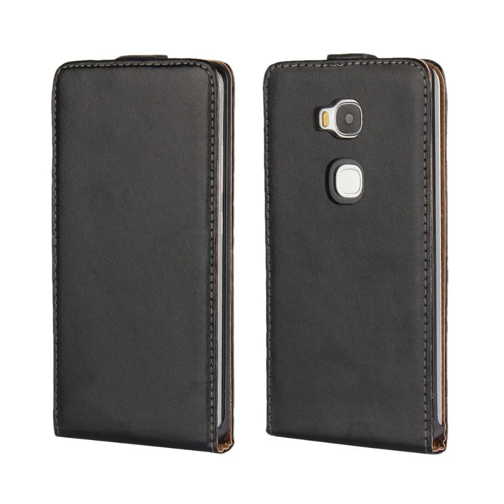Luxury Vertical Genuine Leather Case Flip Case For Huawei Honor 5X X5 ...