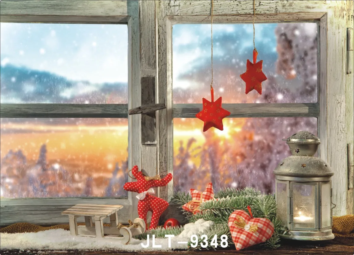 Christmas Party Decoration Photography Backdrops Window Photo Studio ...