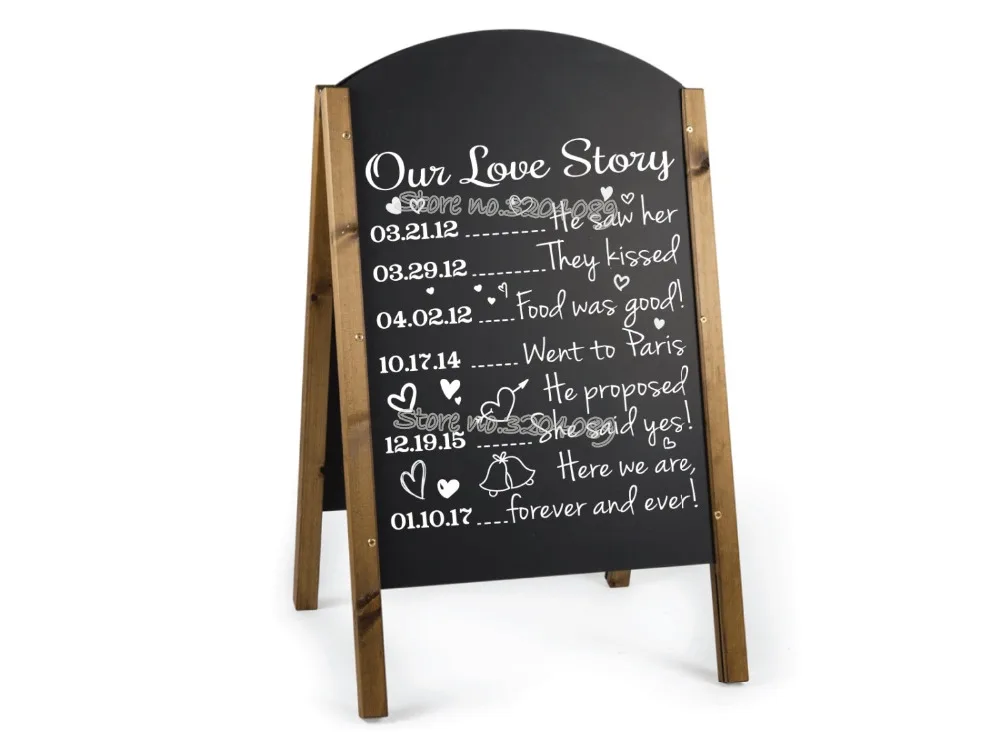 Welcome-Our-Love-Story-Sign-Board-sticker-Custom-content-Personalized ...