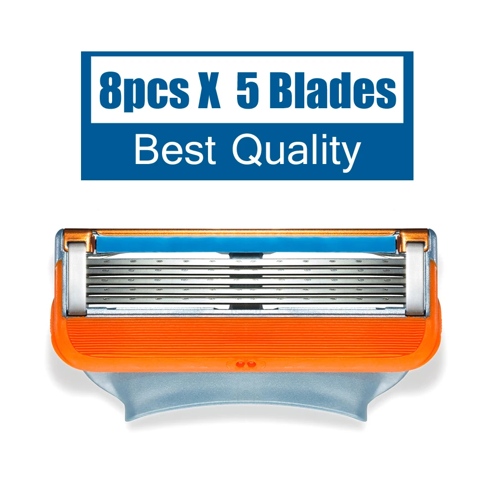 High quality 8 Pcs/Set shaving Razor Blades 5 layer Blades Men's Face ...