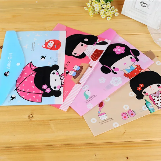 4pcs ZL06 South Korea cartoon girls ancourt nion snap type A4 ...