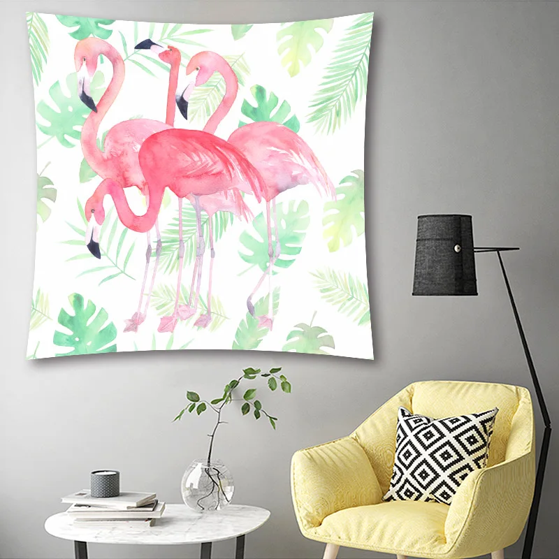 Flamingo Printed Wall Hanging Square Tapestry Home Decoration 100% ...