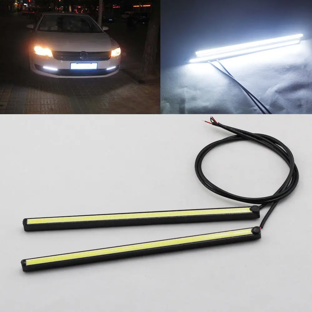 2PCS 20CM Car Fog Strip White 9W COB LED DRL Driving Daytime Running ...