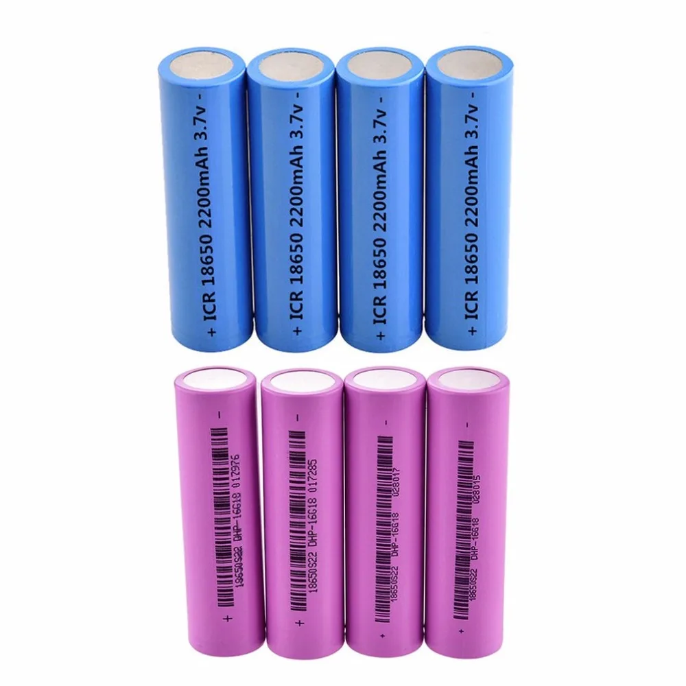 4pcs 2200mah 3.7V 18650 Rechargeable Battery Lithium Battery Lithium Li ion ICR Battery for ...