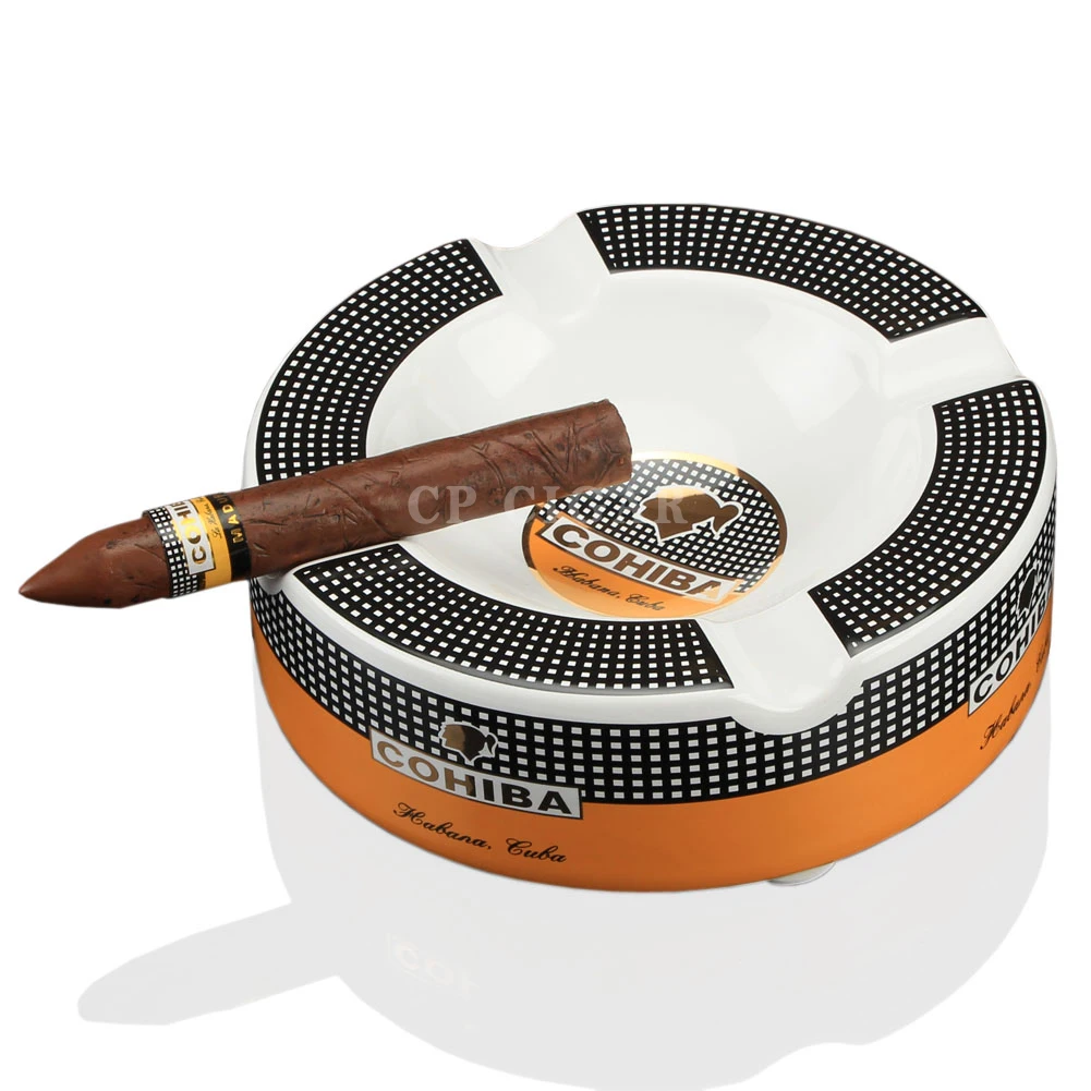 Cigar Ashtray Ceramic Classic Cigarette Ash Tray with 4 Cigars Rest ...
