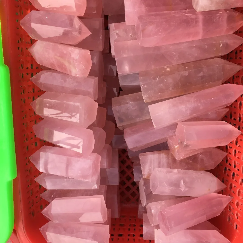 1kg Natural Rose Quartz Crystal Point Wand Pink Crystal Quartz Tower ...