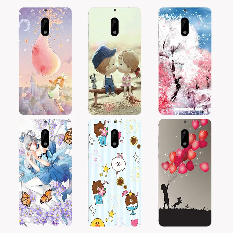 Soft TPU Silicone Case For Microsoft Nokia 6 Fashion Print Back Cover ...