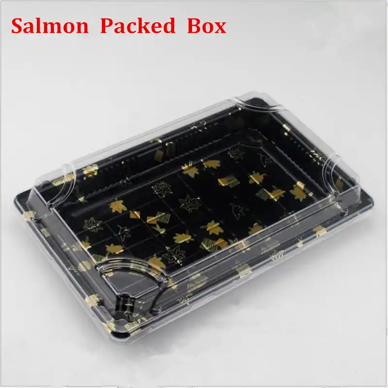 38CM large size platter sushi box salmon takeaway box round sashimi ...
