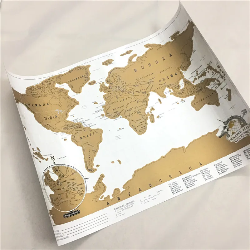 1 pcs New arrival Deluxe scratch off map the world blow Map ...