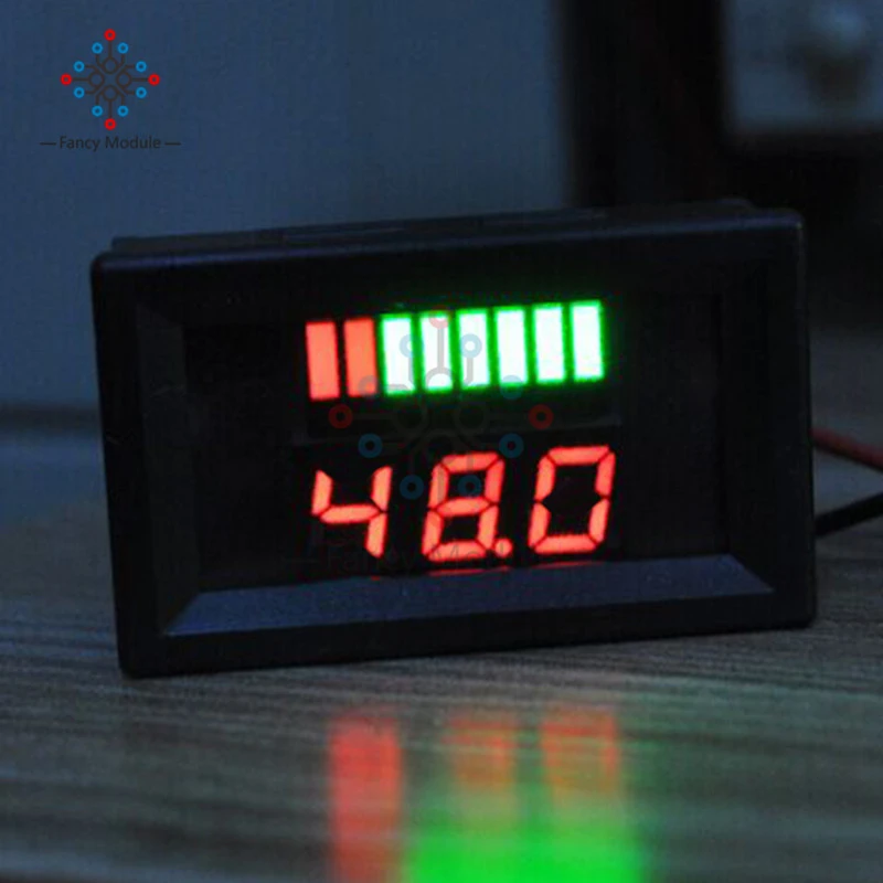 Red Charge Level Indicator Battery Capacity Tester Dual Display LED ...