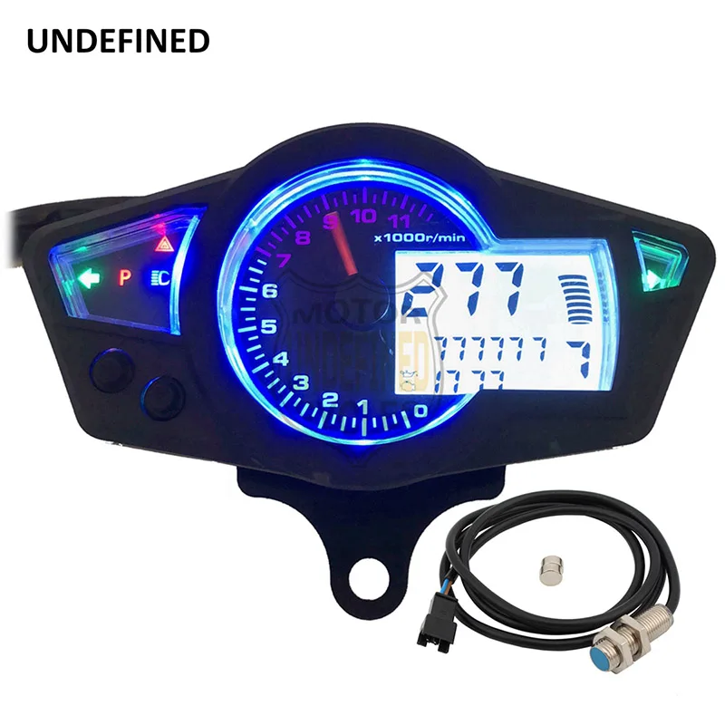 Motorcycle Digital Speedometer 7-Color Digital Motorcycle Speedometer ...