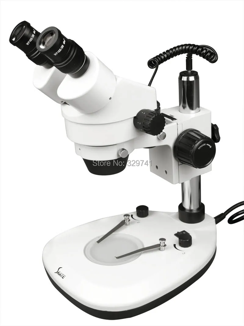 7x 45x Reflected and transmitted LED Binocular Zoom Stereo Microscope ...