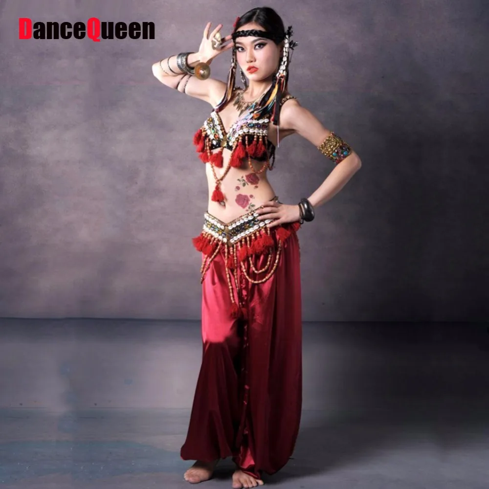 2018 Belly Dance Costume Set 3pcs Braandwaistandpants Women Embroidery