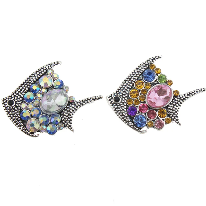 5pcs/lot New Snap Jewelry 18mm Oil paint fish Snap Buttons Fit DIY Snap ...