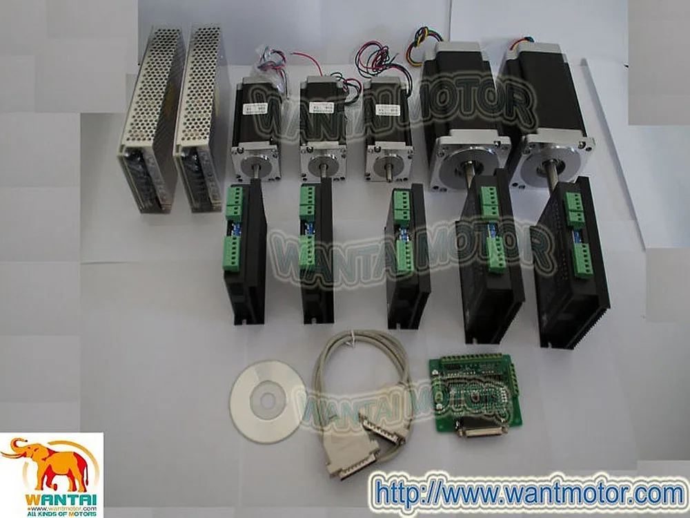 5 Axis Stepper Motor 425oz in&1090oz in Single Shaft+Driver DQ860MA ...