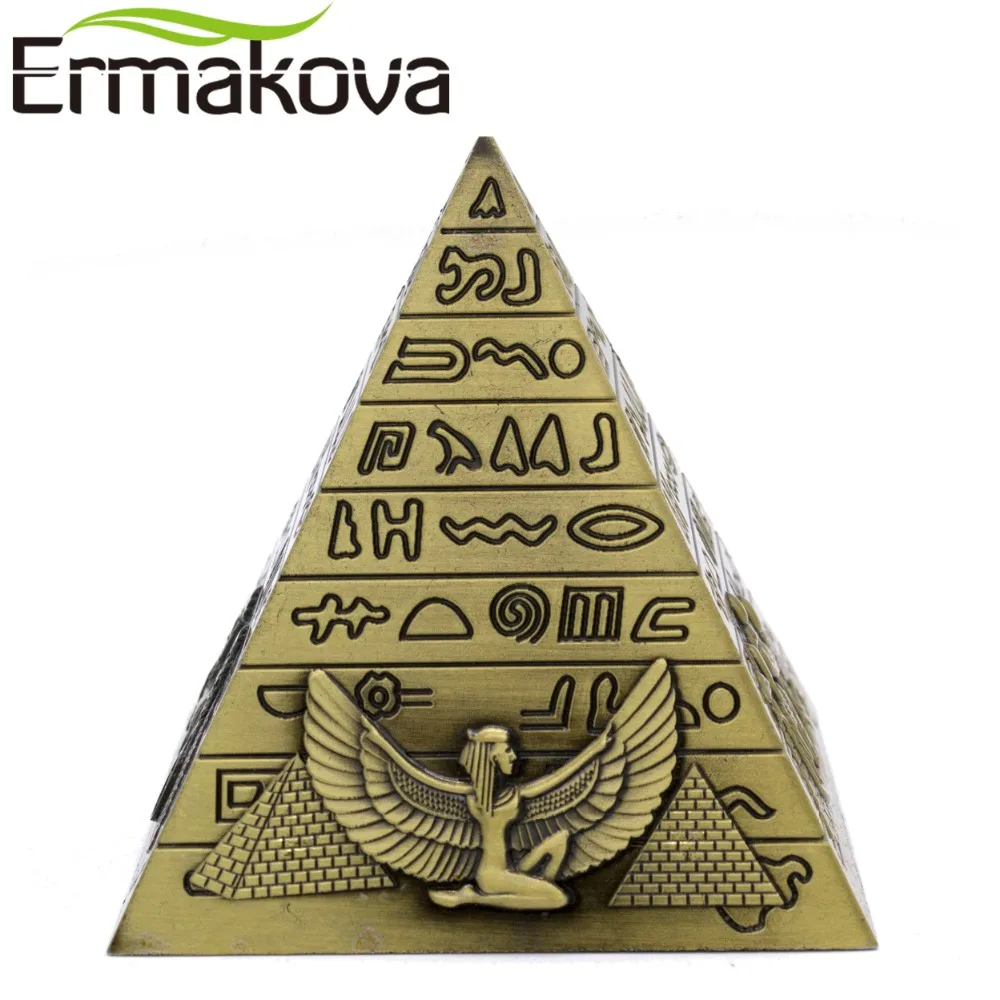 ERMAKOVA Metal Egyptian Pyramids Figurine Pyramid Building Statue Home ...