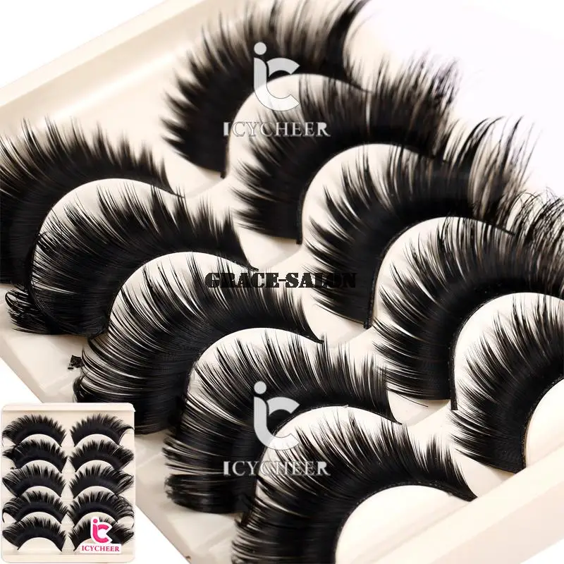 Ultra-Thick-Handmade-Makeup-False-Eye-Lashes-Natural-Long-Eyelashes ...