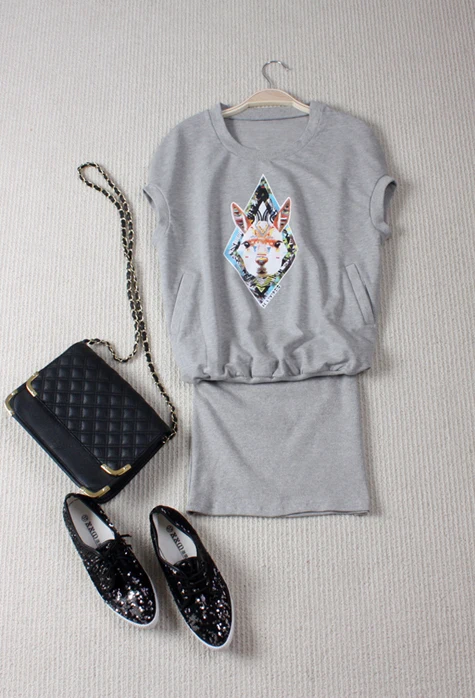 Summer women's 2013 fashionable casual loose gangnam pattern batwing ...