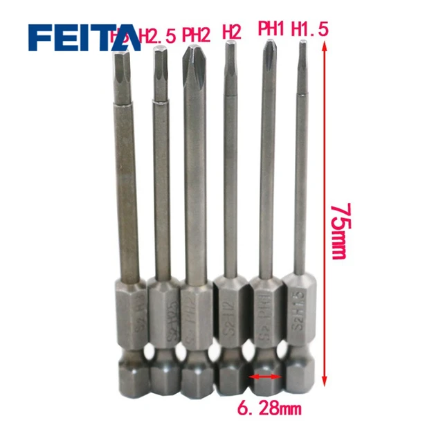 FEITA 6 IN 1 Precision Screwdriver Set S2 Steel Cross Head Group Screw ...