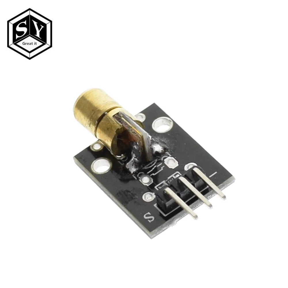 1PCS Great IT KY-008 650nm Laser sensor Module 6mm 5V 5mW Red Laser Dot ...