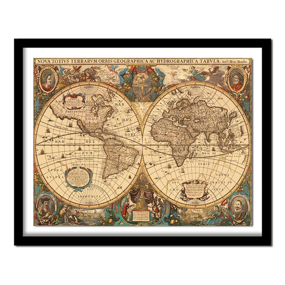 Diy Diamond Painting World Map Diamond | Cross Stitch Embroidery World ...