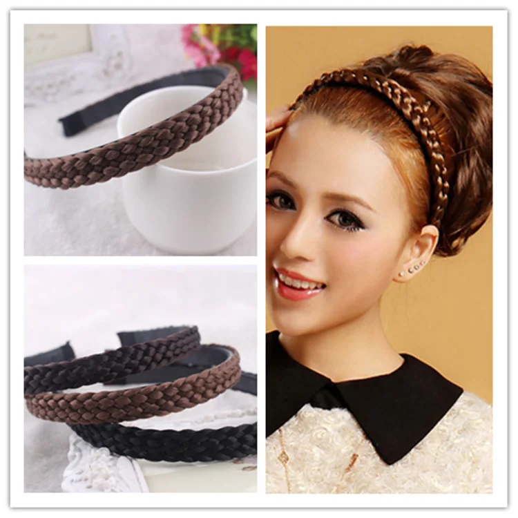 New Headband Hoop Wig Plaited Braid Hair Band Bow Hair Piece Different